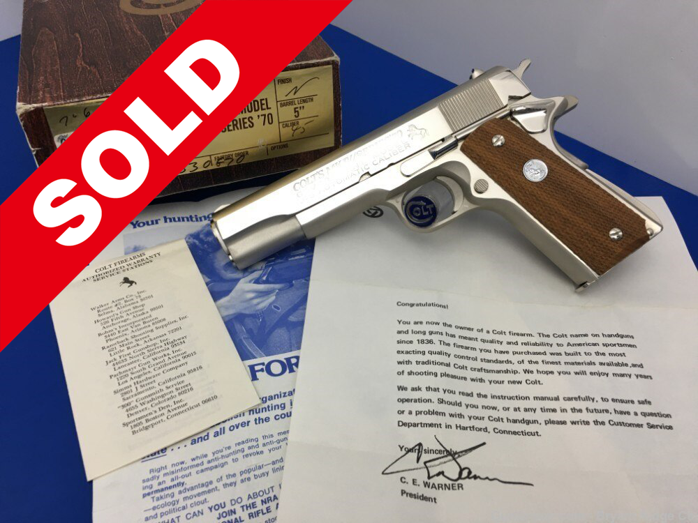 1977 Colt Government Series 70 MKIV *RARE NICKEL* Large Roll Stamp ...
