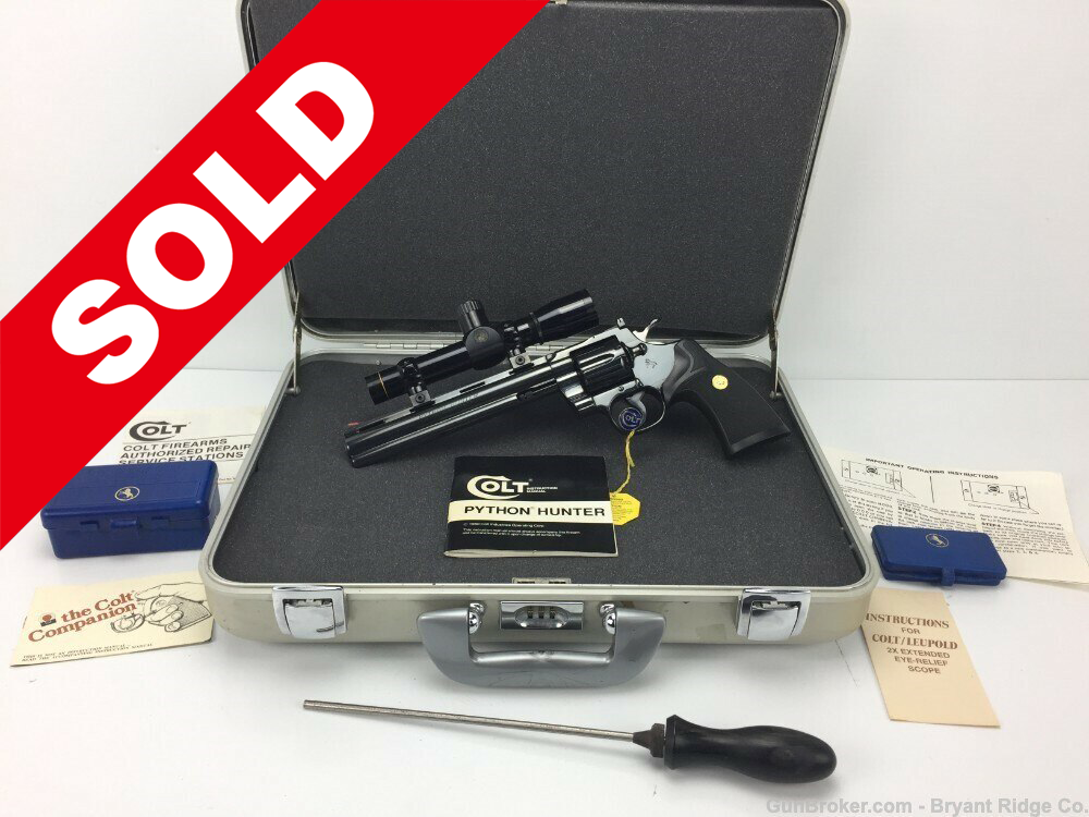 1980 Colt Python Hunter .357 Mag Royal Blue 8" *ULTRA RARE MODEL WITH ...