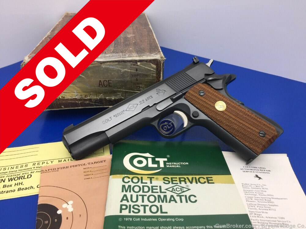 1978 Colt Service Model ACE .22lr *FIRST YEAR POST WAR PRODUCTION ...