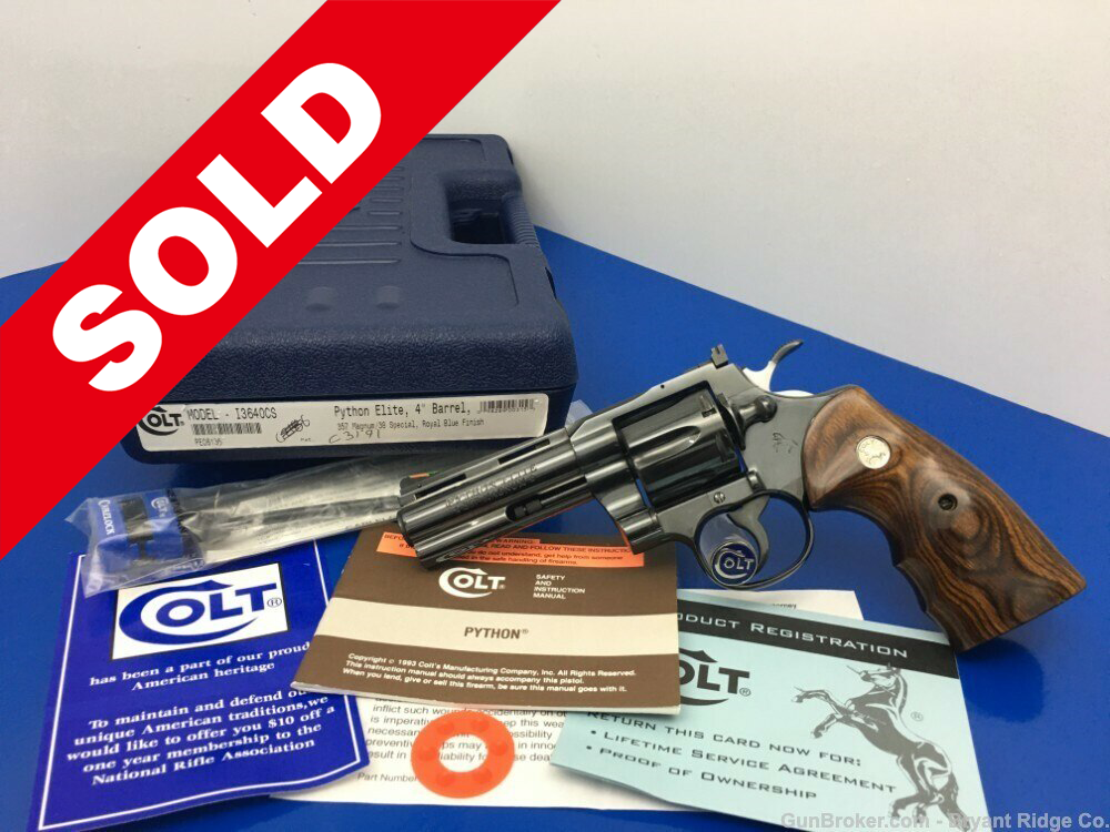 2003 Colt Python Elite ULTRA RARE 4" ROYAL BLUE...Colt Custom Shop ...