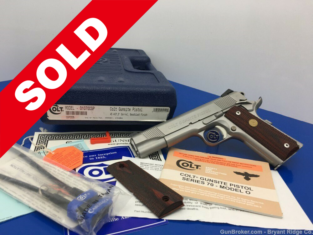 2002 Colt Gunsite 1911 .45 ACP Bead Blast *GUNSITE GOVERNMENT MODEL ...