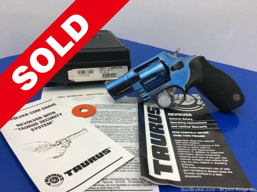Taurus Titanium M450 .45 Colt 2" Ported *GORGEOUS BLUE TITANIUM FINISH ...