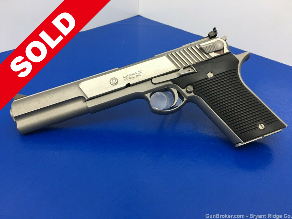 1990 IAI Automag IV .45 Win Mag Stainless 6.5" *RARE LIMITED PRODUCTION ...