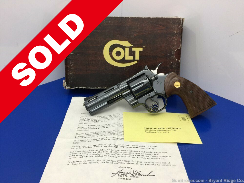 1979 Colt Python .357 Mag Blue 4" *AWESOME COLT SNAKE!* - Bryant Ridge