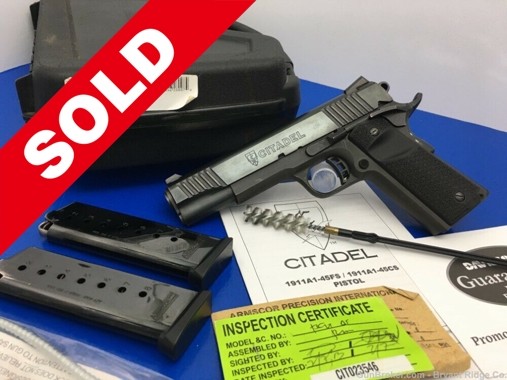 Citadel M1911-A1FS .45 Acp Blue 5" *AMAZING SEMI-AUTO PISTOL* - Bryant ...