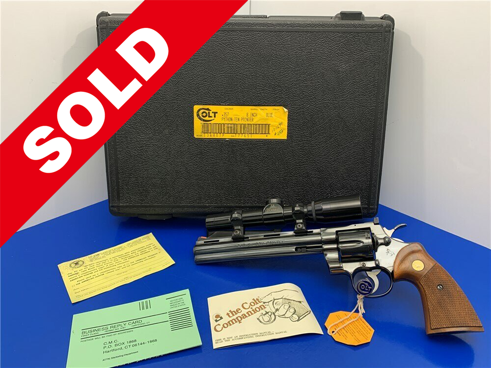 1988 Colt Python Ten-Pointer .357mag 8" *SUPER RARE 1 OF 250 EVER MADE ...