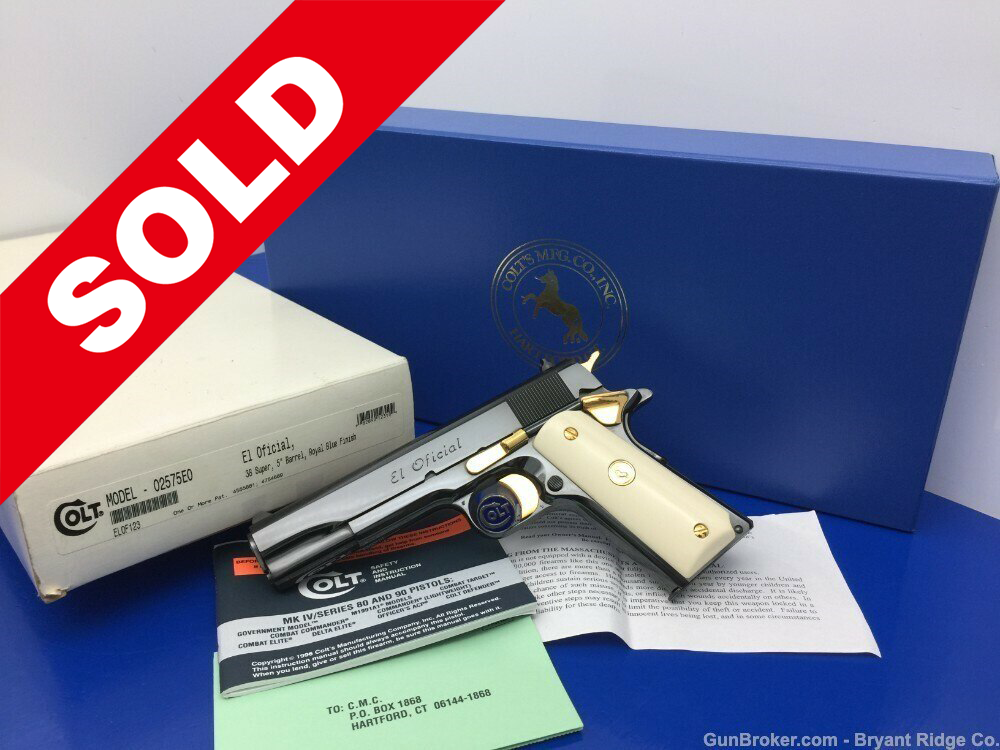 1998 Colt El Oficial 1911 Lew Horton .38 Sup *1 OF 450 EVER MADE ...