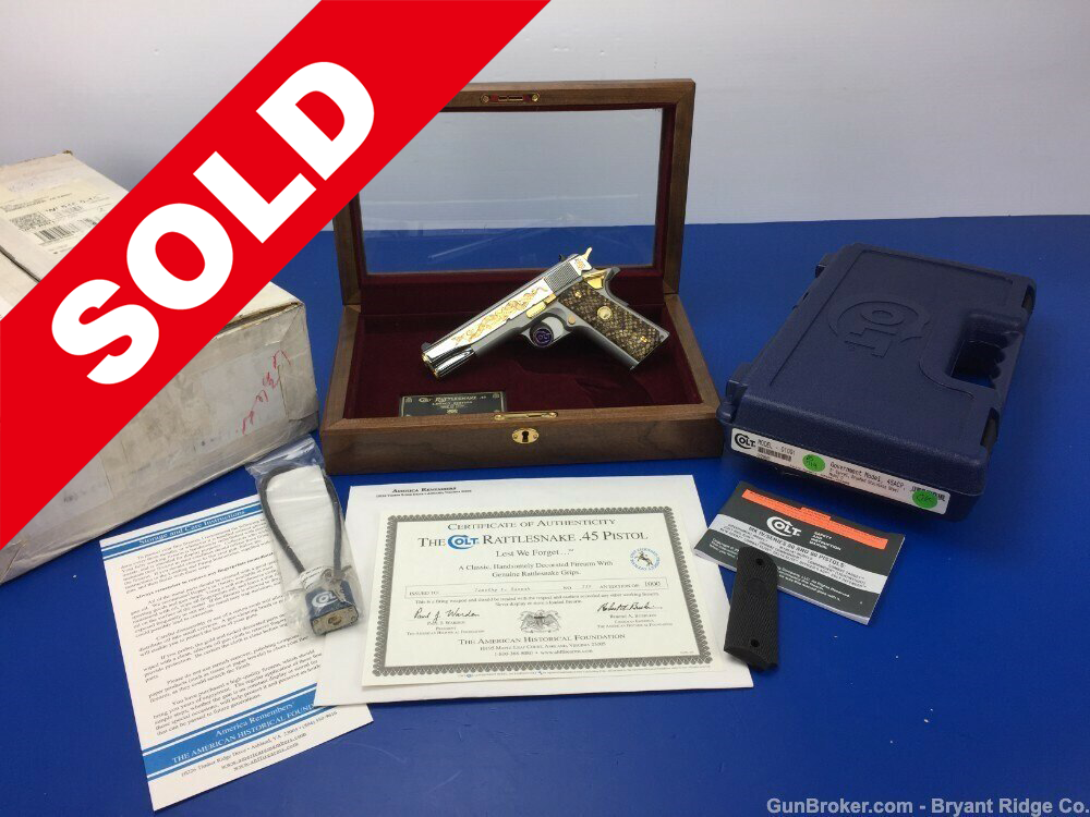 Colt 1911 Rattlesnake Legacy Edition .45 ACP *1 OF ONLY 1000 EVER MADE ...