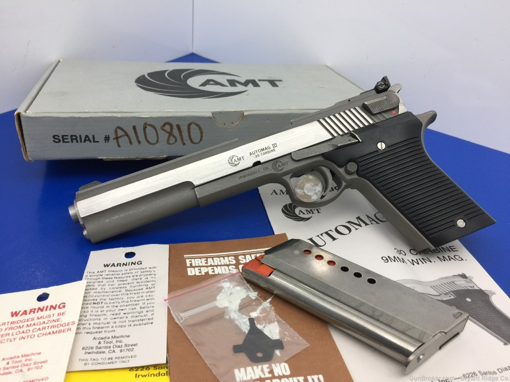 *SOLD*AMT Automag III .30 Carbine Stainless 6 3/8" *INCREDIBLE SEMI ...