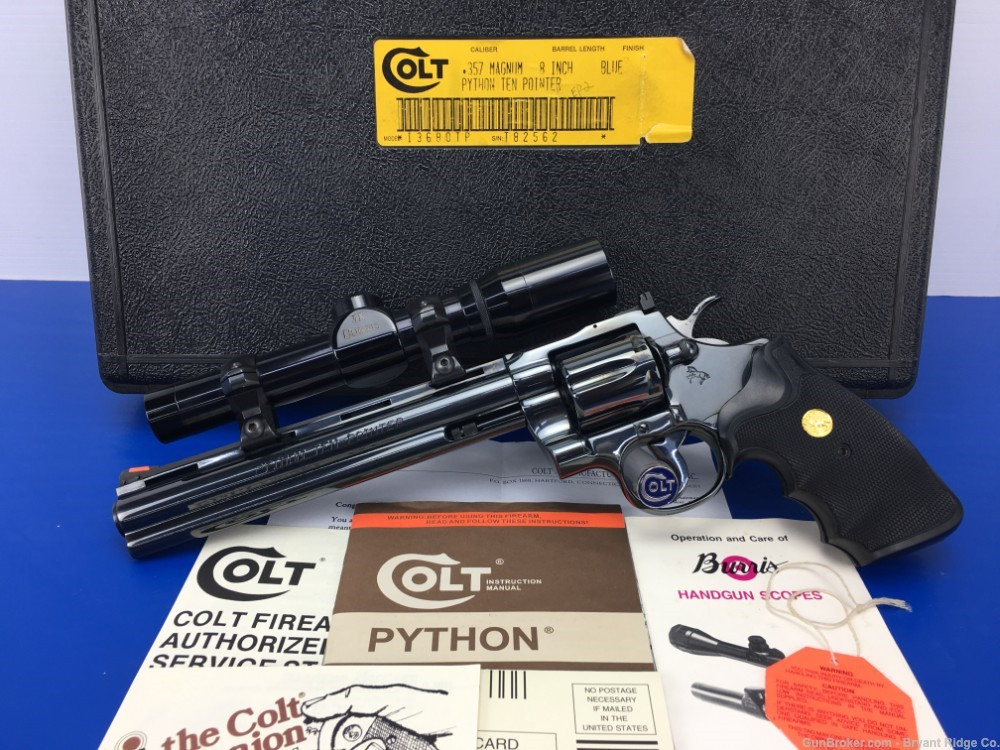*SOLD* 1988 Python Ten-Pointer .357 Mag Blue 8" *ULTRA RARE 1 OF ONLY ...