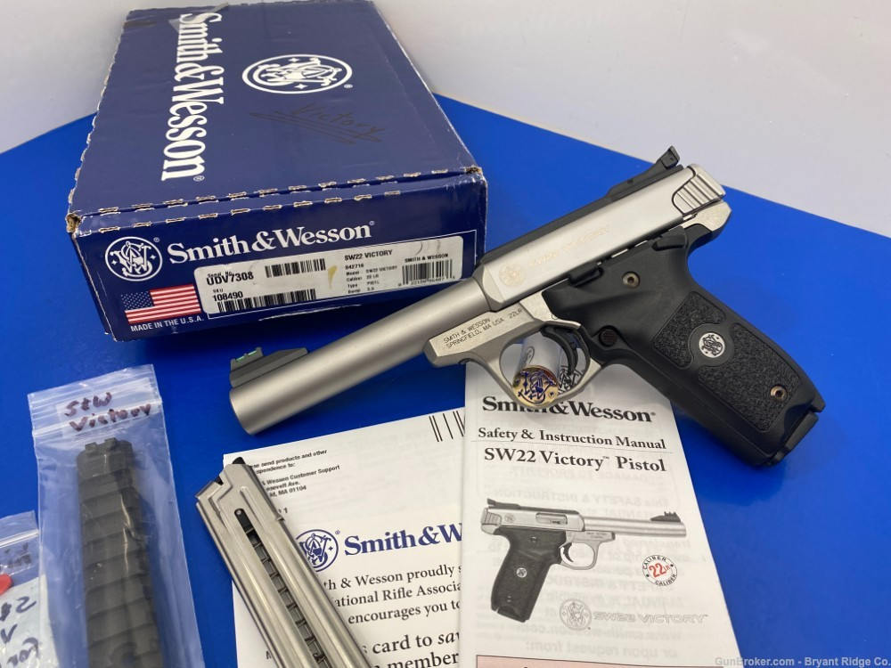 *SOLD* Smith Wesson SW22 Victory .22 Lr Stainless 5.5" *GORGEOUS SEMI ...