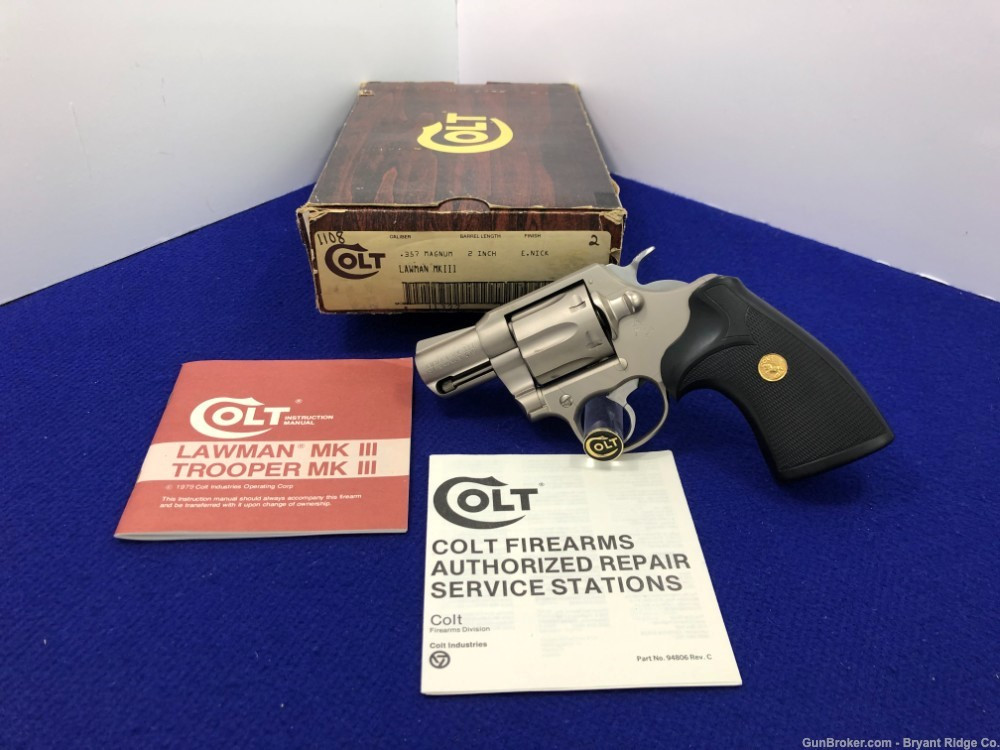 *SOLD* Colt Lawman MKIII .357 Mag 2" *SCARCE SATIN ELECTROLESS NICKEL ...