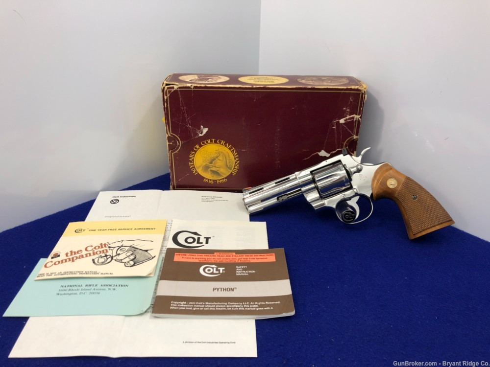 *SOLD* 1988 Colt Python .357 Mag 4" *GORGEOUS BRIGHT STAINLESS ...