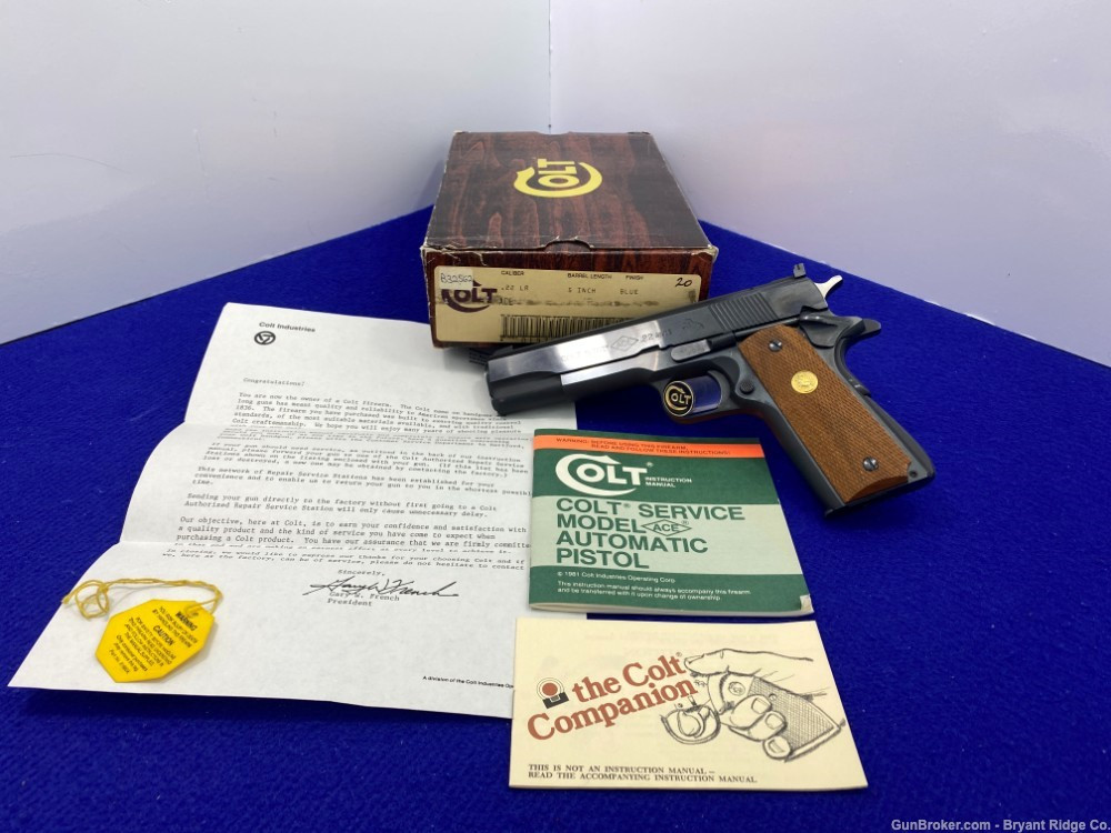 *SOLD* 1982 Colt Service Model Ace .22 LR Blue 5" *EXTREMELY DESIRABLE ...