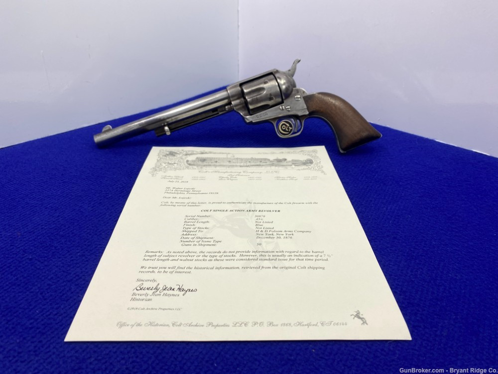 *SOLD* 1876 Colt Single Action Army .45 Blue 7 1/2" *ICONIC WESTERN ERA ...