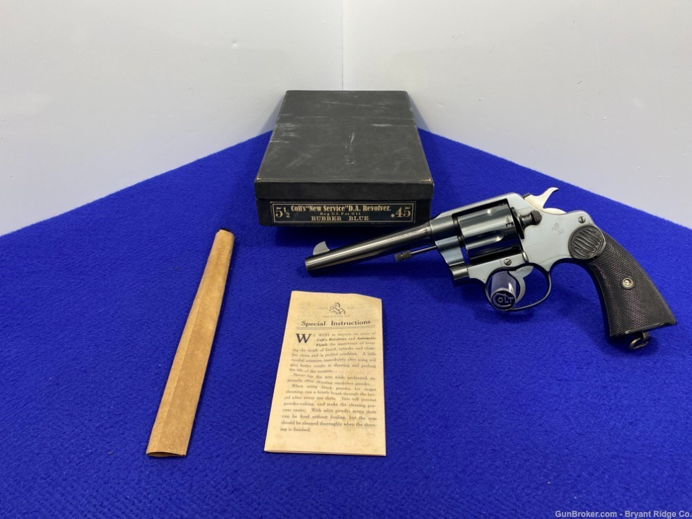 *SOLD* Colt New Service .45 Colt Blue *NEARLY A CENTURY OLD REVOLVER ...