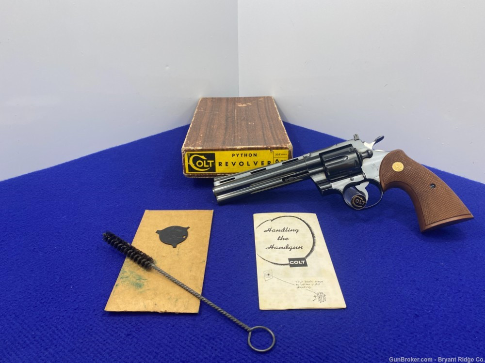 *SOLD* 1956 Colt Python .357 Mag Blue 6" *EXTREMELY EARLY 4 DIGIT ...