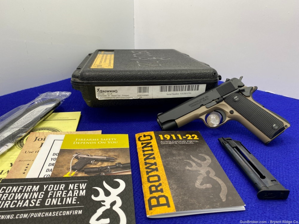 *SOLD* 2017 Browning 1911-22 A1.22 LR 3 5/8" *COMPACT COMPOSITE DESERT ...