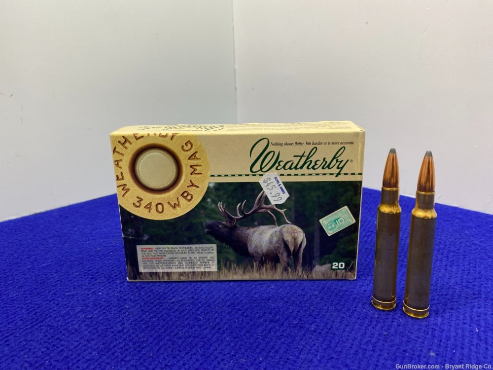 *SOLD* Weatherby .340 Wby Mag Ultra-High Velocity 200 Grain Spire Point ...