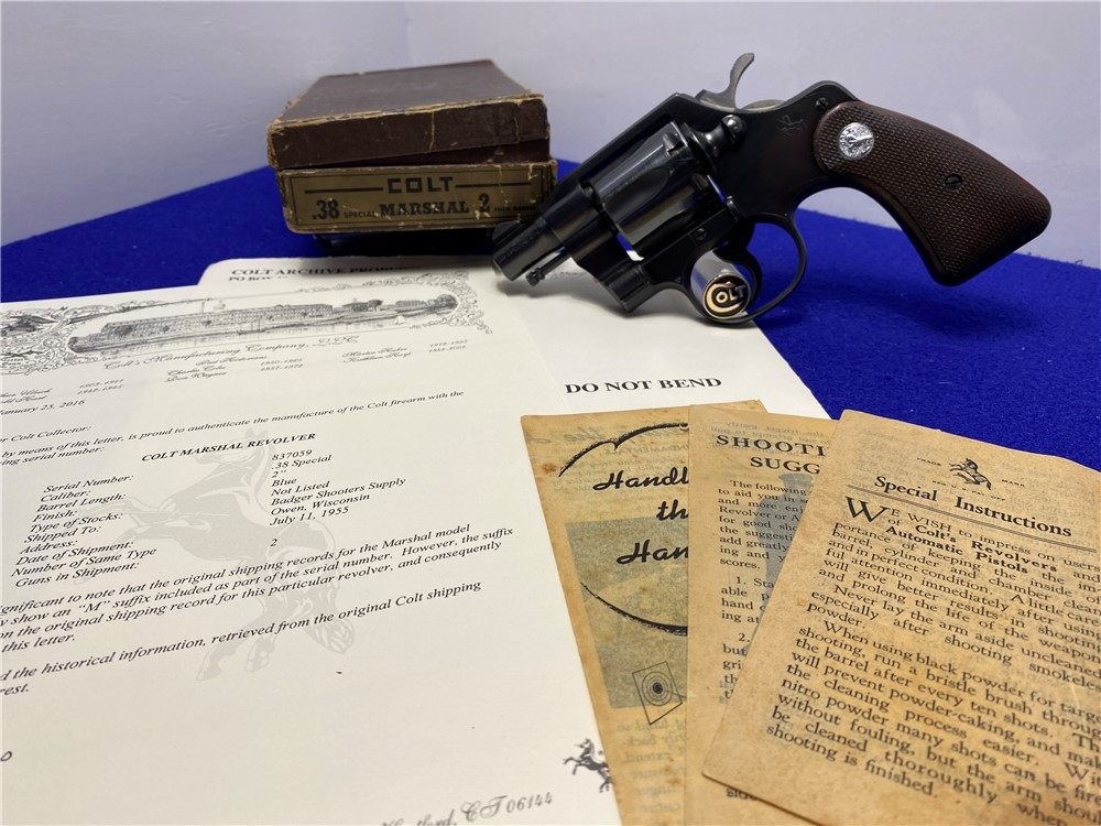 *SOLD* 1955 Colt Marshal .38spl Blue -2" BARREL- *ULTRA RARE-ONLY 2500 ...