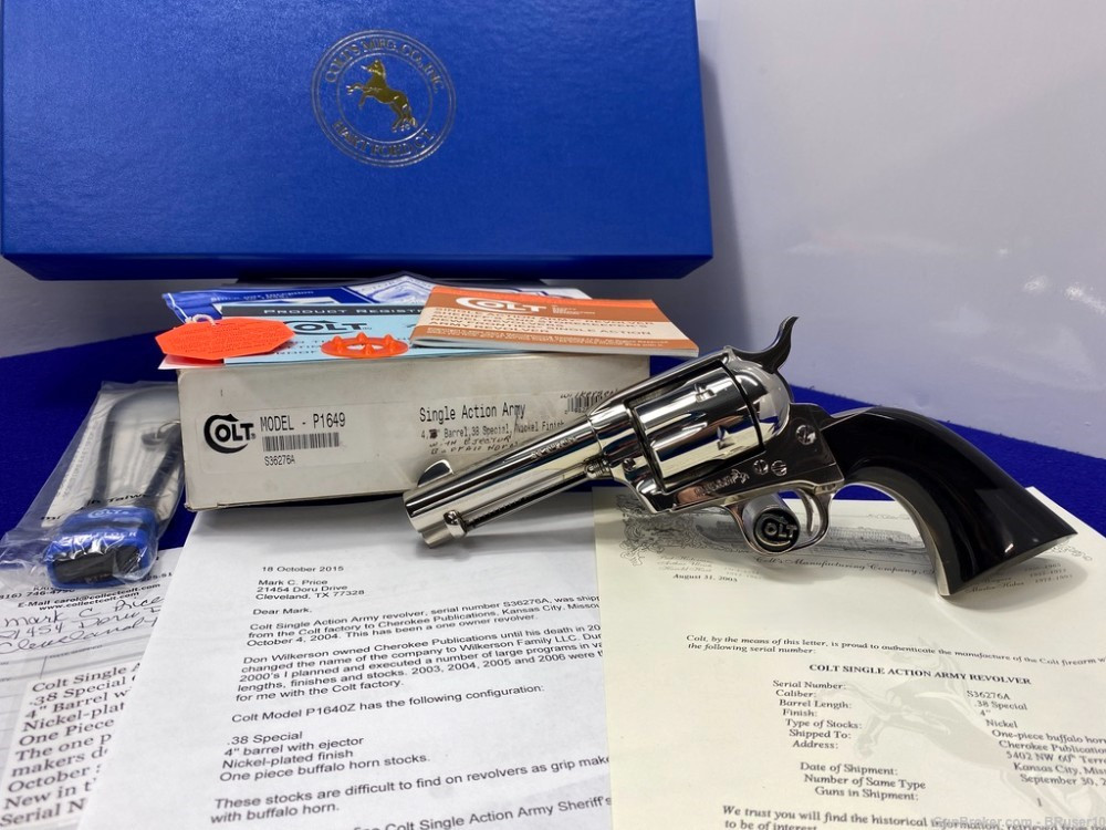 *SOLD* Colt Single Action Army Nickel *CAROL WILKERSON MODEL* RARE 4 ...