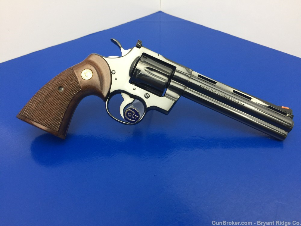 1989 Colt Python 6" Royal Blue Finish *INCREDIBLE SNAKE SERIES REVOLVER ...