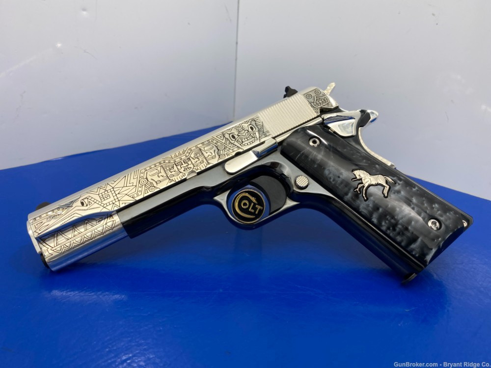 *SOLD* Colt Government Mexican Heritage Silver .38 Super Stainless 5 ...