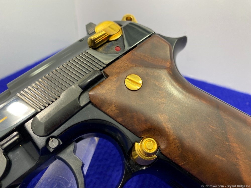 *SOLD* Beretta 92FS EL Deluxe 9mm Para Blue 5" *STUNNING GOLD PLATED ...