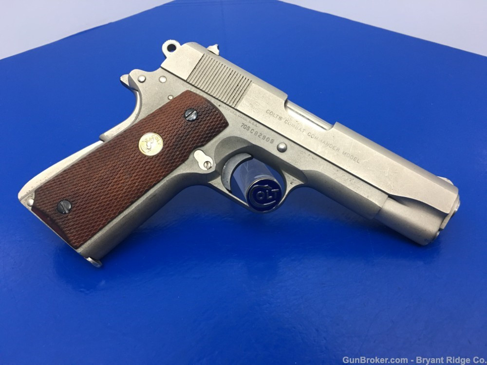 1982 Colt Combat Commander Series 70 .45acp *RARE SATIN NICKEL FINISH ...