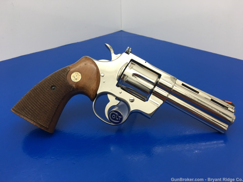 1972 Colt Python .357 Magnum 4" *RARE NICKEL FINISH* Incredible Colt ...