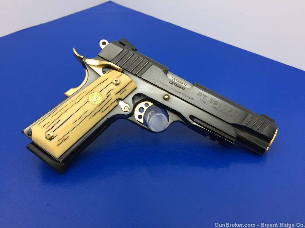 Taurus PT 1911 AR .38 Super 5" *GORGEOUS POLISHED BLUE AND GOLD FINISH ...