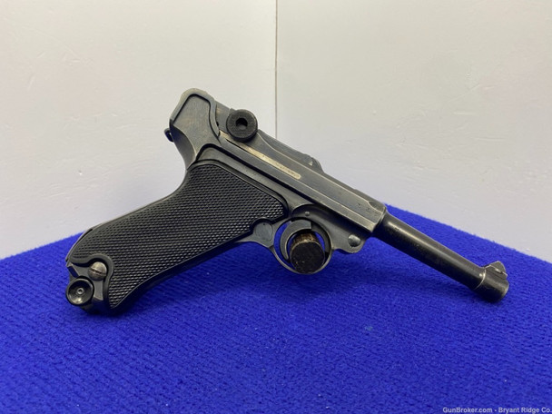 *SOLD*1942 Mauser P.08 Luger 9mm Blue 4" *HOLY GRAIL BLACK WIDOW LUGER ...
