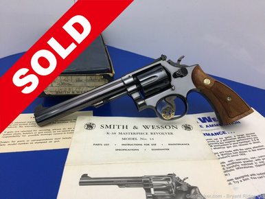 1970 Smith and Wesson 14-3 Blue 6" 38 S&W SPL *EXCEPTIONAL K38 MASTERPIECE* - Bryant Ridge
