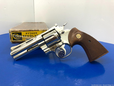 *SOLD* 1963 Colt Python .357mag Nickel 4"*AMAZING EARLY GENERATION NICKEL PYTHON* - Bryant Ridge