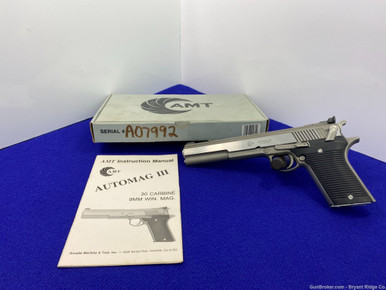 *SOLD* AMT Automag III .30 Carbine Stainless 6 1/2" *PHENOMENAL EXAMPLE ...