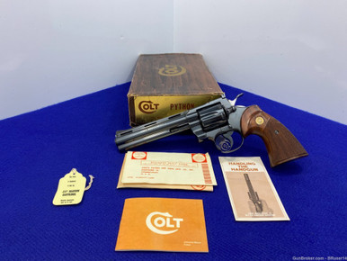 *SOLD* 1974 Colt Python .357 Mag Blue 6" -LEGENDARY SNAKE SERIES ...