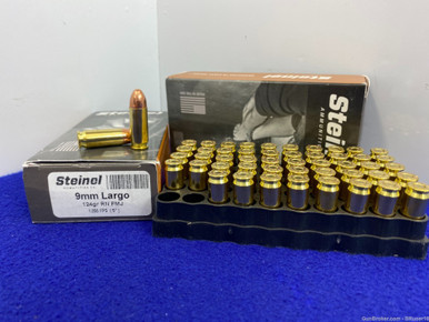 *SOLD* 100-Rounds Of Steinel 9mm Largo 124 Gr FMJ Ammunition *PERFECT ...