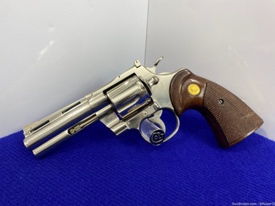 *SOLD* 1966 Colt Python .357 Mag Nickel 4" *RARE 2nd GENERATION NICKEL ...