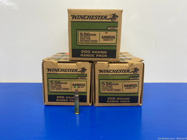 *SOLD* 600 Rounds Winchester M855 Green Tip 5.56mm NATO *FULL METAL ...