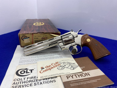 *SOLD* 1980 Colt Python .357 Mag Nickel 6" -BREATHTAKING SNAKE SERIES ...