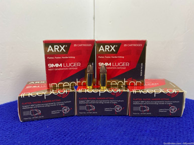 *SOLD* 125 Rounds Of ARX Inceptor 9mm Luger 65gr *POWERFUL PISTOL ...
