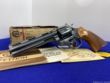 *SOLD* Colt Python .357 Magnum Blue 6" *CLASSIC SNAKE SERIES REVOLVER ...
