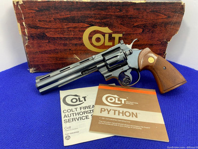 *SOLD* Vintage 1980 Colt Python .357 Mag Blue 6" *CLASSIC SNAKE SERIES ...