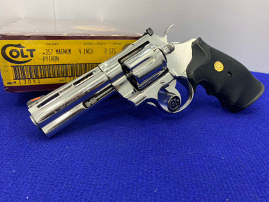 *SOLD* -VINTAGE- 1988 Colt Python .357 Mag 4" *GORGEOUS FACTORY BRIGHT ...