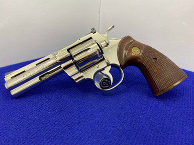 *SOLD* 1978 Colt Python .357 Mag -NICKEL- 4" *ICONIC SNAKE SERIES REVOLVER*