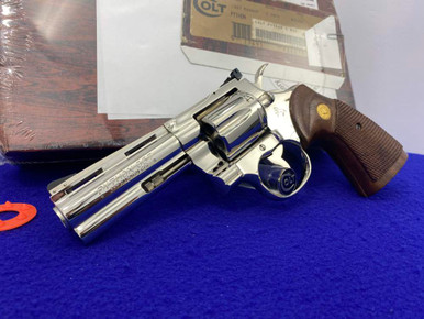 *SOLD* 1979 Colt Python .357 Mag -NICKEL- 4" *ICONIC SNAKE SERIES REVOLVER*