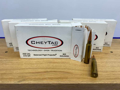 *SOLD* 100-Rounds of CheyTac USA .408 Ammo *PATENETED BALANCED FLIGHT ...