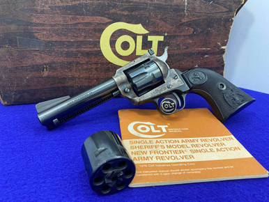*SOLD* 1975 Colt New Frontier .22 Mag Blue/CCH 4" *COVETED FLAT TOP ...