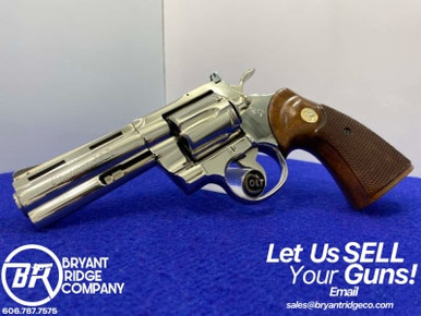 1977 -Vintage- Colt Python .357 Bright Nickel 4" *LEGENDARY SNAKE ...