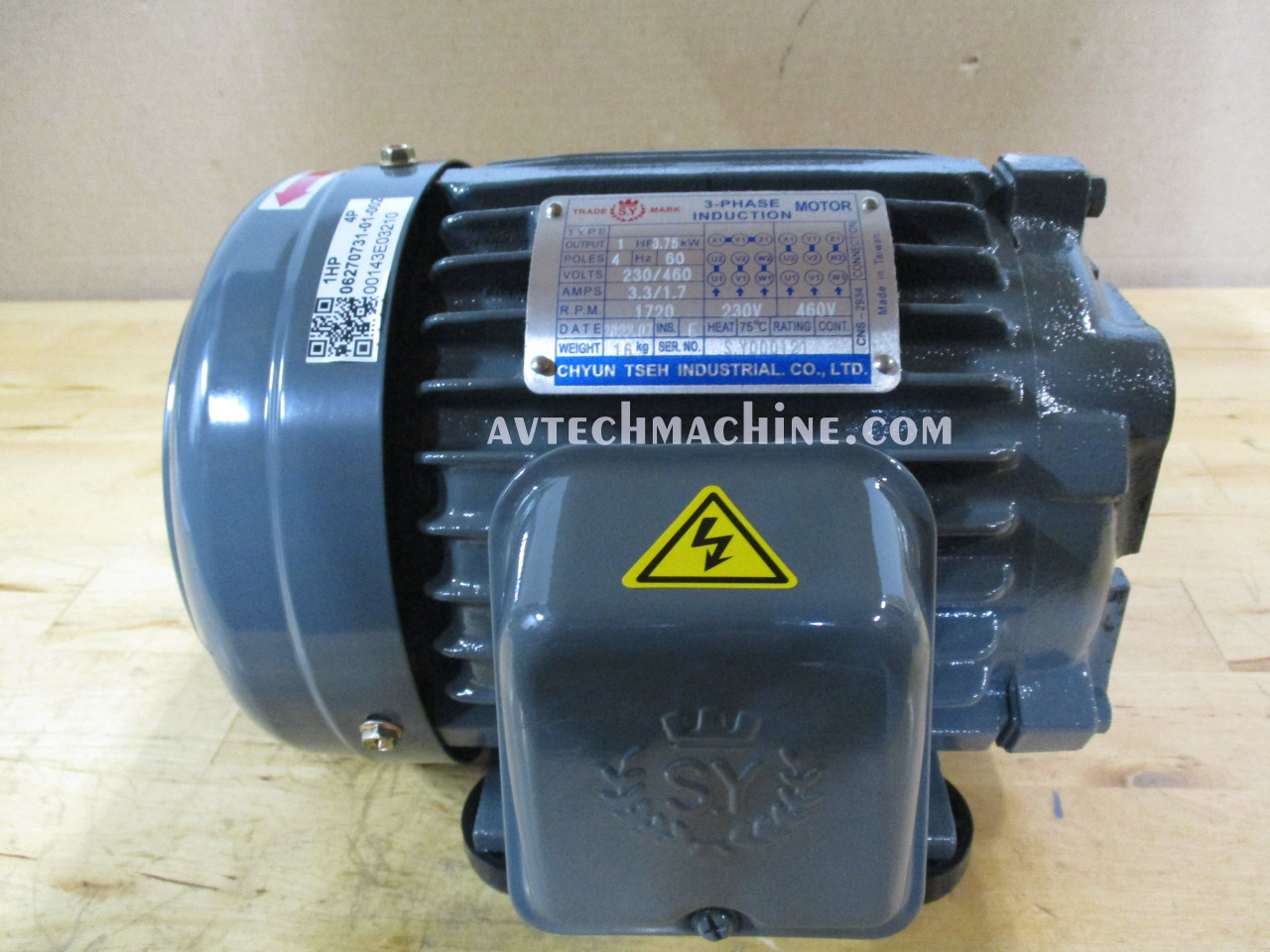 00143E03210 Chyun Tseh Industrial Electric Motor 1HP 3PH 230/460V